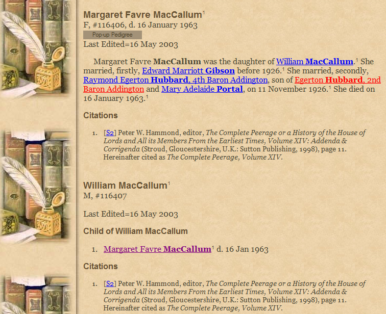 MacCallum Family Tree